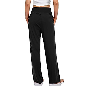 Amazon Orders on My Account Capri Sweatpants for Women 3 Pack Women's Solid High Waisted Palazzo Pants Stretch Pull-on Jeggings with Pockets Comfy Jogging Jogger Pants Black M