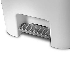 Sterilite 11.9 Gallon Trash Can with Lid, Step-on White Kitchen Garbage Can for Bathroom, Bedroom, Home, and Outdoor, Wholesalehome Cleaning Cloth Included