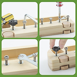 Yokimiya Montessori Toys Wooden Screw Driver Board Set for 3 4 5 Year Old Kids Sensory Toys Toddler Educational Learning Toys Preschool, Classroom STEM Toy