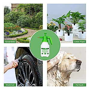 Munyonyo Garden Pump Sprayer,68oz/34oz Hand-held Pressure Sprayer Bottle for Lawn with Safety Value&Adjustable Nozzle, for Watering,Spraying Weeds,Home Cleaning and Car Washing,0.5 Gallon