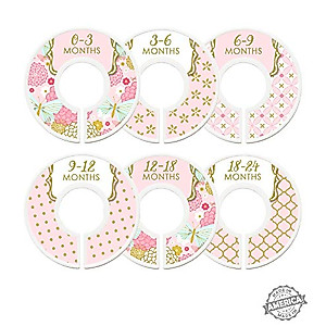 Modish Labels Baby Nursery Closet Dividers, Closet Organizers, Nursery Decor, Baby Girl, Pink, Gold, Confetti, Floral, Flowers