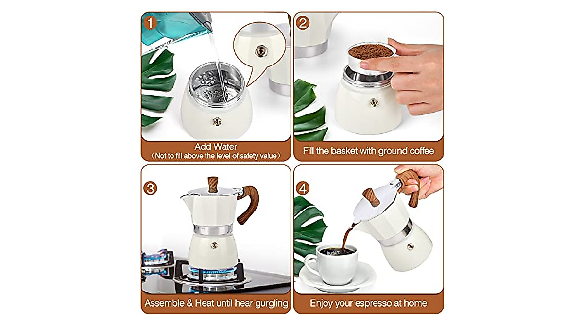 MORDEN MS Moka Pot: Stovetop Espresso & Coffee Maker | 6 Cup