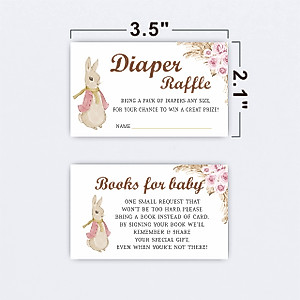 JCVUK Set of 25 Baby Shower Invitations with Envelopes, Diaper Raffle Tickets and Baby Shower Book Request Cards,Boho Bunny Theme Babyshower Party For Boys or Girls(YQKTZ-B04)