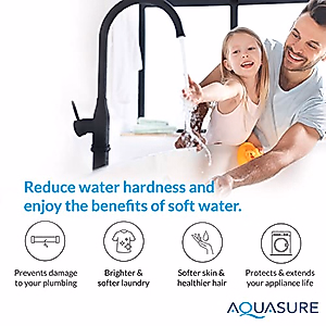 Aquasure 64,000 Grains Whole House Water Filtration Bundle with Digital Metered Control Softener, Pre-Filters, 75 GPD RO Reverse Osmosis System, Eliminates 99% of Contaminants (4-6 bathrooms)