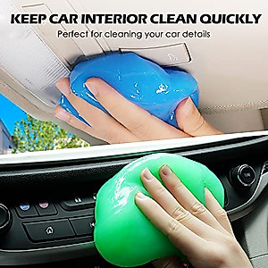 Simpower Car Cleaning Gel Putty: 2022 est Universal Detailing 3 Pack Reusable Keyboard Cleaner Unique Tinfoil Layer Design Putty for Interior Dash Printers Calculators 600G, Blue, Green, Yellow