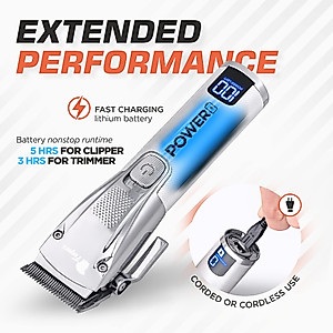 Fagaci Professional Hair Clippers for Men Set Turbo Power with Precise Cutting, Barber Clippers for Hair Cutting, Cordless Hair Clippers and Trimmers Set, Maquina de Cortar Cabello, Haircut Barber Kit