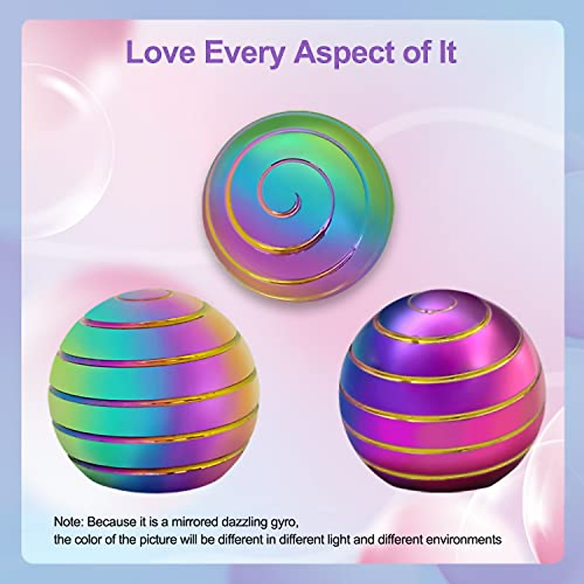 Desk Toys, Kinetic Ball Spinner, Desk Novelty Items, Desk Toys for Office Gifts, Full Body Optical Illusion Spinner Ball, Desk TOU,Gifts for Men,Women,Kids 1.5”Size