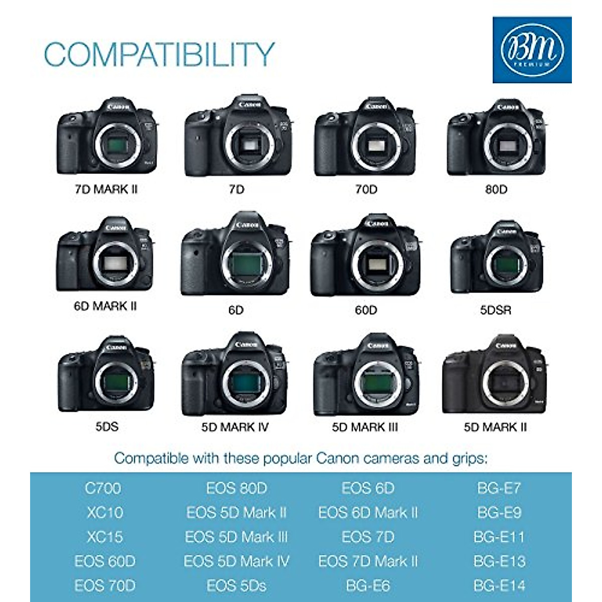 BM 2-Pack of LP-E6N Batteries and Dual Battery Charger for Canon EOS R, EOS R5, EOS 90D, EOS 60D, EOS 70D, EOS 80D, EOS 5D II, 5D III, 5D IV, EOS 6D, EOS 6D II, EOS 7D, EOS 7D II, XC10, XC15 Cameras