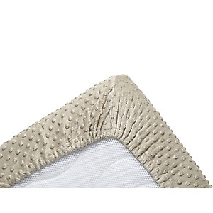 Blackleaf Baby Minky Playard Sheet, Ultra Soft Portable Mini Crib Sheets, Minky Dots Plush Playard Mattress Cover (Tidal Foam)