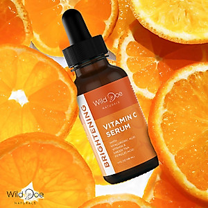 Vitamin C Serum for Face with Hyaluronic Acid - Firming Anti Aging Serum, Pore Minimizer, Acne Scars and Dark Spot Remover for Face - Vitamin C facial serum + Ferulic Acid, Vitamin E, Green Tea -4 oz