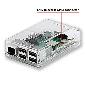 Raspberry Pi 3 b+ Case, iUniker Raspberry Pi 3 Model B+ Transparent Case with Raspberry Pi Heatsink for Raspberry Pi 3B+, 3B - Access to all ports (Clear)