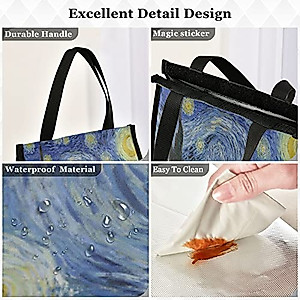 ALAZA Van Gogh Starry Night Insulated Lunch Bag for Women Men Adult Lightweight Reusable Lunch Tote Cooler Bag for School Office Travel Work Picnic M