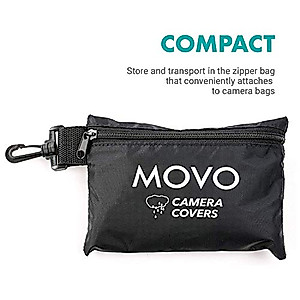 Movo CRC11 Camera Rain Coat Rain Cover for DSLR Cameras and Mirrorless Cameras and Lens (Junior Size: 11" x 14.5")