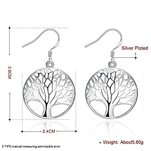 Tree of Life Earrings,Fashion Jewelry Sterling Silver Plated Tree Pendants Drop Dangle Earrings Dangles