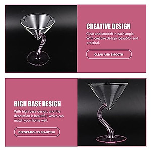 UPKOCH Glass Bowl Glass Footed Dessert Bowl Ice Cream Cup Parfait Fruit Cup Milk Shake Glass Cocktail Drinking Cup Juice Water Cups for Sundae Salad Condiment Trifle Pink Dessert Bowls