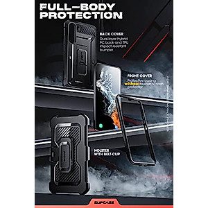 SUPCASE Unicorn Beetle Pro Case for Samsung Galaxy S23 5G (2023), Full-Body Dual Layer Rugged Belt-Clip & Kickstand Case (Black)