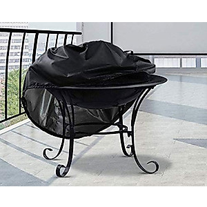 KISEER Fire Pit Cover Heavy Duty Waterproof Round Fire Pit Bowl Cover with Thick PVC Coating Drawstring, 38 Inch, Black