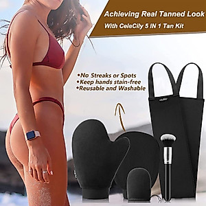 CeleCily Self Tanning Mitt Applicator Kit Tanning Mitts Self Tanner Applicator Set Self Tanning Glove for Self Tan Mitt Applicator Kit, Back Tanning Applicator,Self Tanner Mitt Applicator Tanning Kit