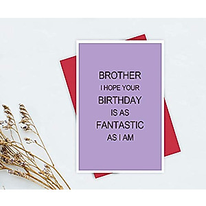 Birthday Card for Brother, Funny Brother Birthday Card, Brother I Hope Your Birthday Is As Fantastic As I Am