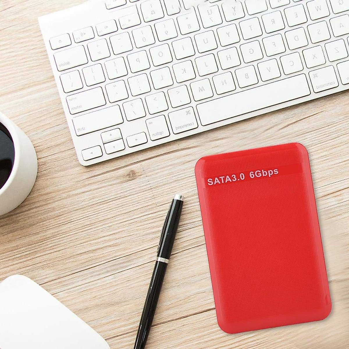 2.5inch USB3.0 SATA3.0 6Gbps Mobile Hard Disk Box Supports 3TB UASP Acceleration(红色)