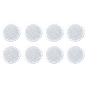 8) New PYLE PRO PDIC61RD 6.5'' 200W 2-Way In-Ceiling/Wall Speaker System White