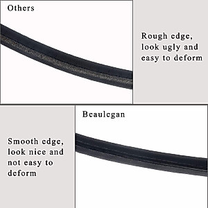 BEAULEGAN Purse Leather Handles Replacement 2 Pcs for Handbag, 23.6 Inch, Black Gold