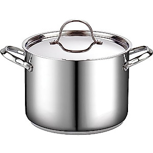Cooks Standard 8-Quart Classic Stainless Steel Stockpot with Lid, 8-QT, Silver