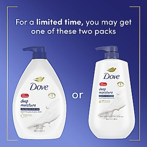 Dove Body Wash with Pump Deep Moisture For Dry Skin Moisturizing Skin Cleanser with 24hr Renewing MicroMoisture Nourishes The Driest Skin 30.6 oz