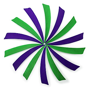 Obert Archery 60pcs Arrow Feathers 4 inch Hunting Arrows Fletching Right Wing Green Purple Shield Cut
