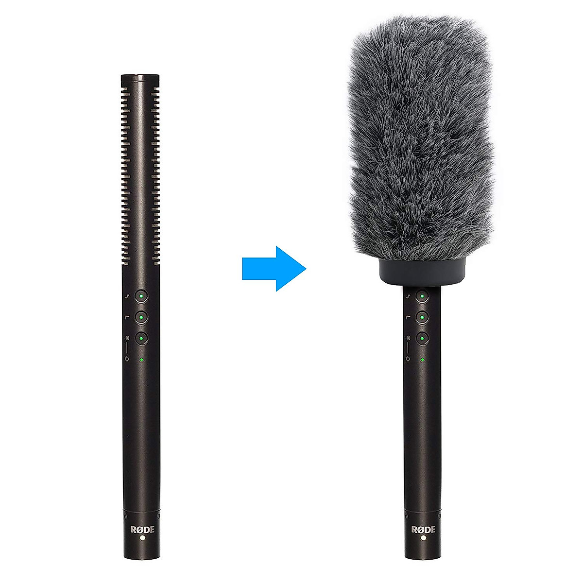 YOUSHARES NTG4+ Microphone Windscreen - Windmuff for Rode NTG4 Plus Shotgun Microphones, Windshield Up to 6.3" Long