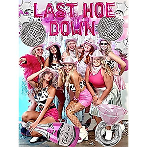 Last Hoedown Balloon Banner Disco Mylar Balloon for Nashville Bachelorette Party Western Disco Cowgirl Bachelorette Party Decorations