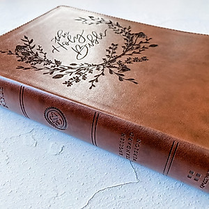 Hand Lettered and Laser Engraved ESV Wide Margin Bible, Personalized Gift, Custom Name Engraving Available