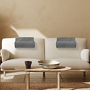 Weysat 2 Pieces Neck Pillow for Recliner Head Pillow Adjustable Plush Pillow Neck Roll Non Slip Fleece Couch Neck Head Support Pillow for Travel Home Recliner Sofa Armchair (Gray)