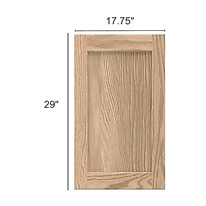 ONESTOCK 17.75W x 29H Unfinished Oak Kitchen Cabinet Door Replacement, Shaker Style