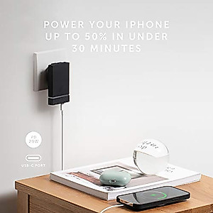 Native Union Smart Charger PD 20W – Power Delivery Enabled Fast-Charging 2-Port USB-A & USB-C Wall Charger – Pocket-Sized Design Includes Travel Adapters (Slate)