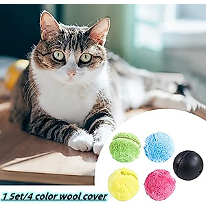 CHNLML Active Rolling Ball for Dogs, Magic Automatic Ball Funny Dog Cat Interactive Toys Plush Electric Rolling Balls (1 Set)