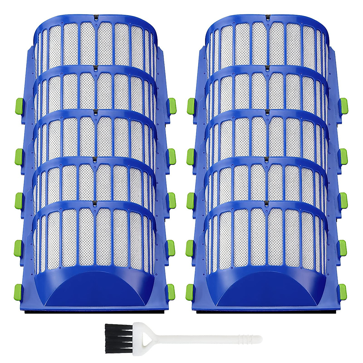 10 Pack Aero Vac Filter by Blutoget - Compatible for iRobot Roomba 500 & 600 Series 536 550 551 595 614 620 630 645 650 655 660 665 670 675 677 680 685 690 Vacuum Cleaner Accessories,with a brush