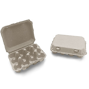 Henlay Quail Egg Cartons - Recycled Cardboard Paper Pulp 3x4 Square Style - Holds One Dozen Eggs (30)