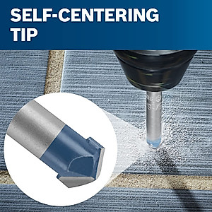 BOSCH NS2000 4-Piece Carbide Tipped Natural Stone Tile Bits Assorted Set for Drilling Natural Stone, Granite, Slate, Ceramic and Glass Tiles, Easy Application with No Water Required