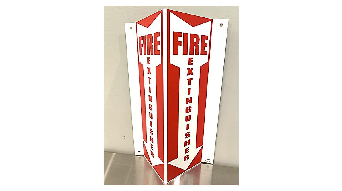 3D Fire Extinguisher Sign for Safety Compliance