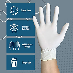 Reli. Latex Gloves, Small (110 Count) | Disposable | Powder-Free | White Gloves, Non-Sterile | All Purpose - Cleaning, Automotive, Cooking, Industrial, Laboratory | Single Use (Small)