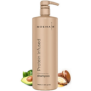 MOEHAIR Protein Infused Shampoo | Anti-Frizz, Moisturizing & Strengthening Shampoo for All Hair Types | With Proteins, Natural Oils & Vitamin E & B5 | Sulfate & Paraben-Free Hair Shampoo, 32 Fl Oz