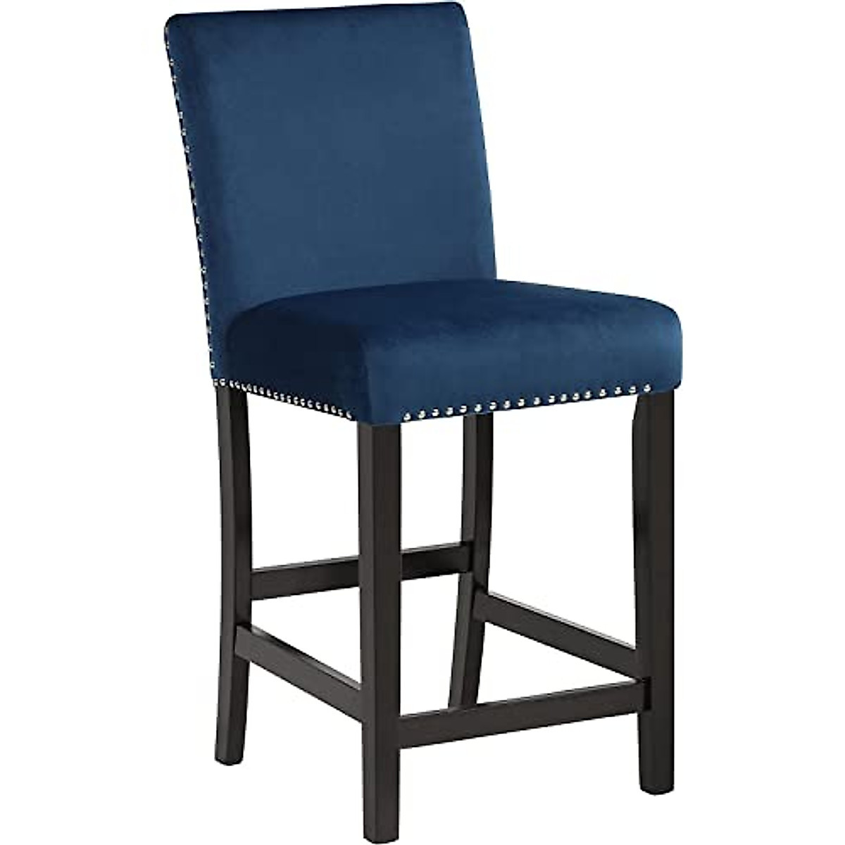 New Classic Furniture Celeste 5-Piece Faux Marble Round Counter Set with 1 Table and 4 Chairs, 42-Inch, Blue