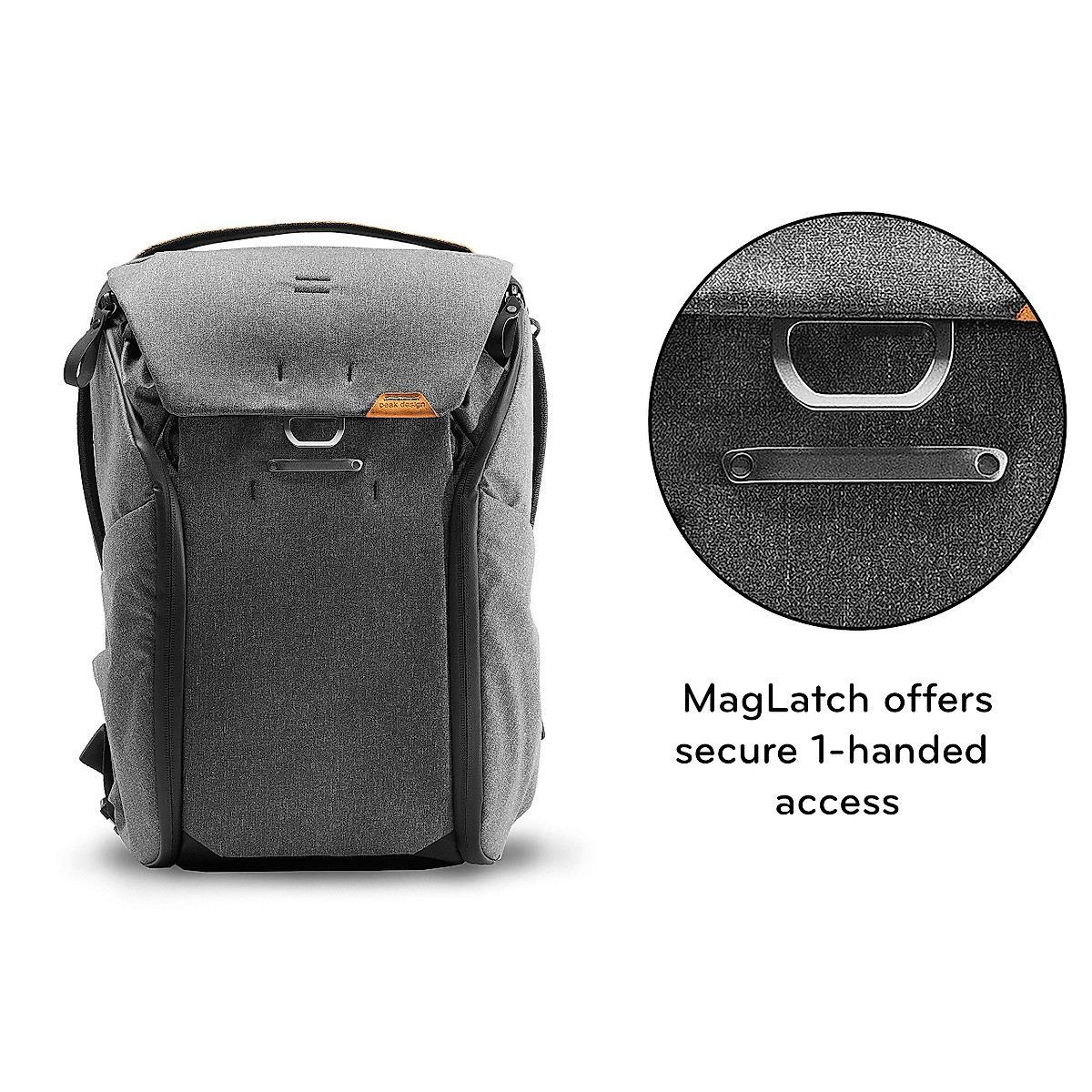 Peak Design Everyday Backpack V2 20L Charcoal, Camera Bag, Laptop Backpack with Tablet Sleeves (BEDB-20-CH-2)