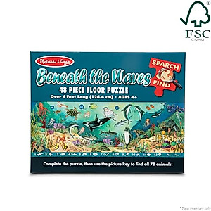 Melissa & Doug Search and Find Beneath the Waves Floor Puzzle (48 pcs, over 4 feet long) - FSC Certified