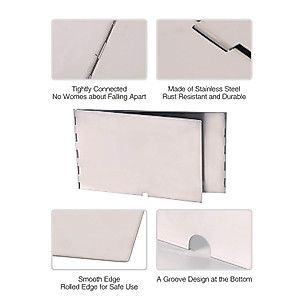 REDCAMP Folding Stainless Steel Stove Windscreen, Camping Stove Windshield Butane Burner Windshield for Hiking, Outdoor, Backpacking