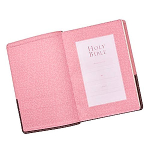 Personalized Bible Custom Text Your Name KJV Large Print Edition Two-Tone Pink/Brown King James Version Bible Custom Made Gift for Baptism Christenings Birthdays Celebrations