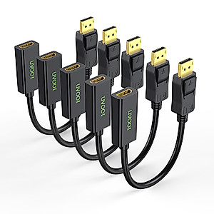 DisplayPort (DP) to HDMI Adapter Cable, Display Port to HDMI Adapter Converter Male to Female Connector 1080P for Computer, Desktop, Laptop, PC, Monitor, Projector, HDTV-Black