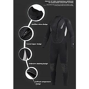 Wet Suits for Men Women 3mm Neoprene Full Body Diving Suits Keep Warm Suitable for Water Sports (X-Large, Men-Black Red -08)