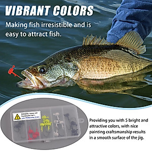 Ned Rig Jig Heads Kit, 20pcs Mushroom Head Ned Jig Hooks for Soft Lures Finesse Mushroom Jig Heads Hook Weedless Jig Heads for Bass Fishing 1/10oz 1/8oz 1/6oz (1/8oz (3.5g) - 20pcs)